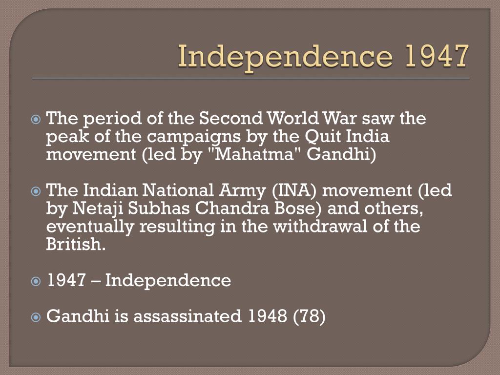 PPT - Gandhi & India 1915 - 1948 PowerPoint Presentation, free download ...