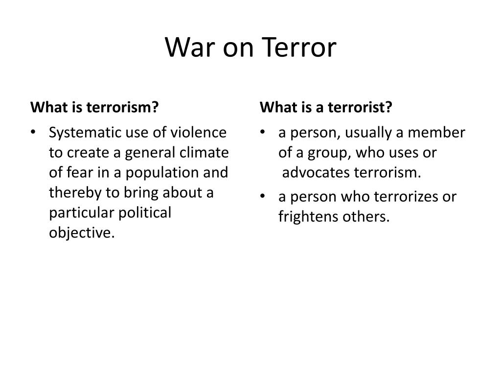 PPT - War on Terror The United States Global War on Terrorism ...