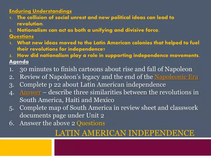 PPT - Latin American independence PowerPoint Presentation, free ...