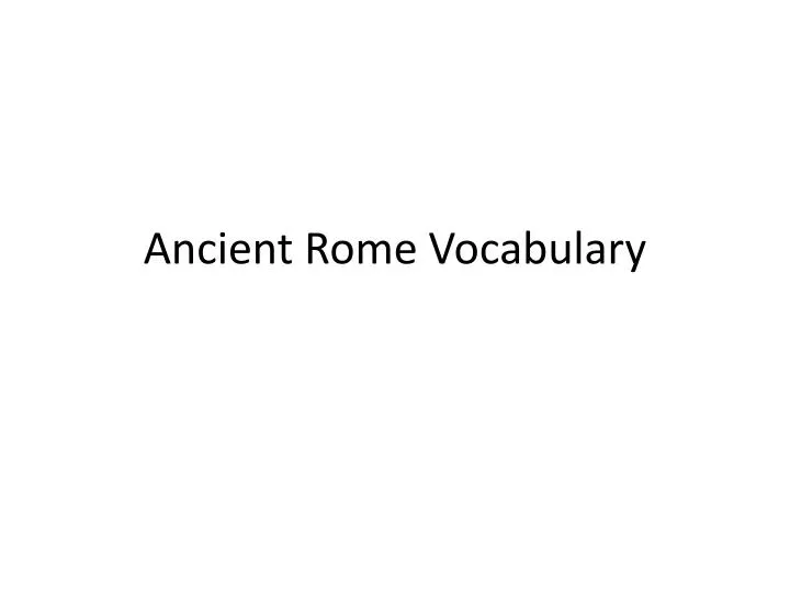 Ancient rome vocabulary