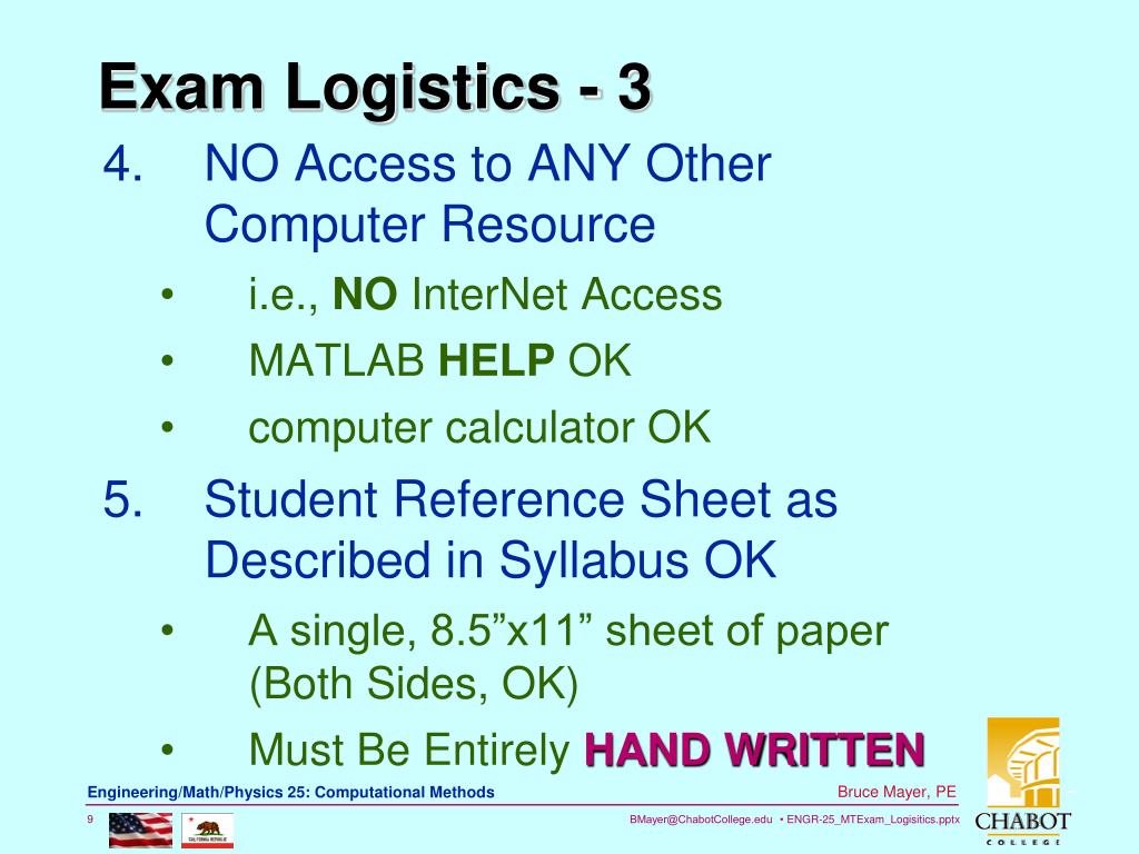 PPT - Midterm Examination Logistics and Instructions PowerPoint ...