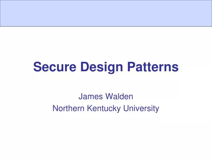 PPT - Secure Design Patterns PowerPoint Presentation, free download ...
