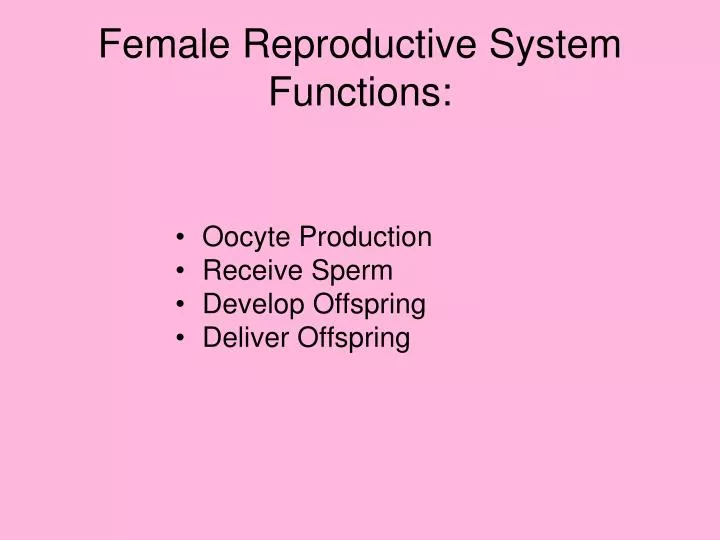 PPT - Female Reproductive System Functions: PowerPoint Presentation ...