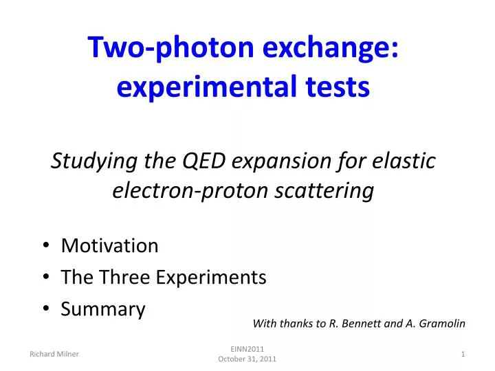 PPT - Motivation The Three Experiments Summary PowerPoint Presentation ...