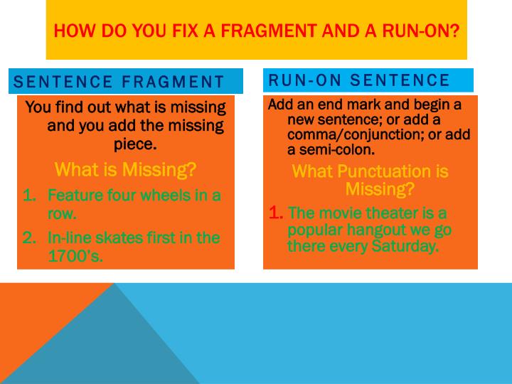 PPT - Sentence Fragments and Run-On Sentences PowerPoint Presentation ...