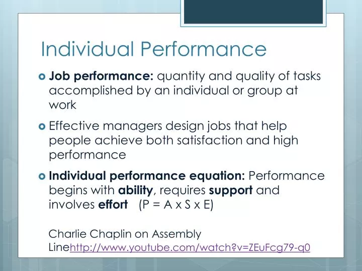 PPT - Individual Performance PowerPoint Presentation, free download ...