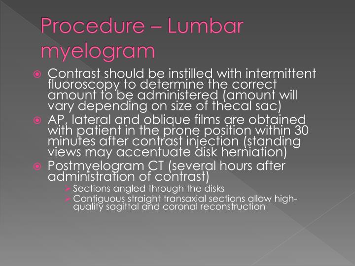 PPT - Myelography PowerPoint Presentation - ID:2131458