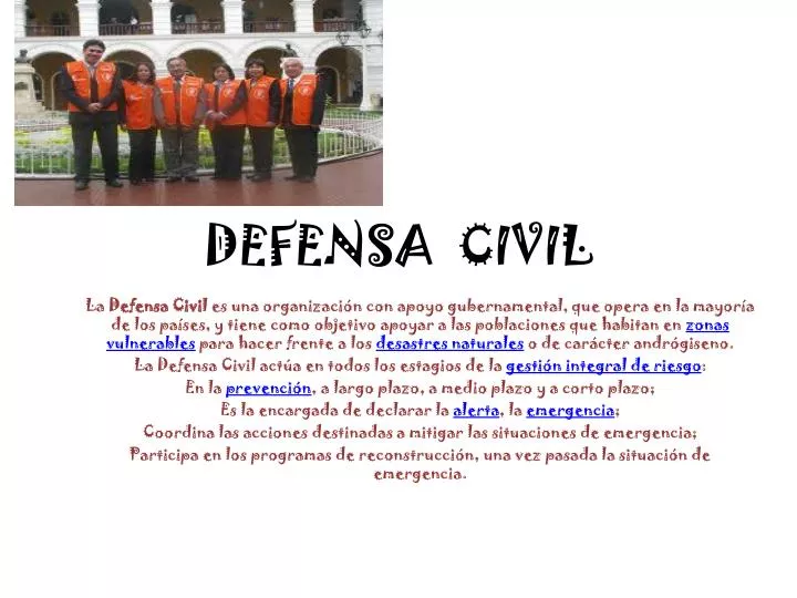 PPT - DEFENSA CIVIL PowerPoint Presentation, free download - ID:2131603