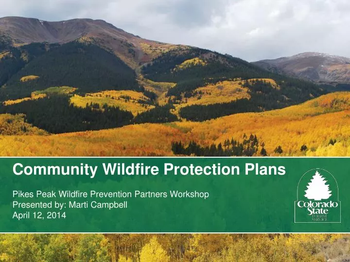 PPT - Community Wildfire Protection Plans Pikes Peak Wildfire ...