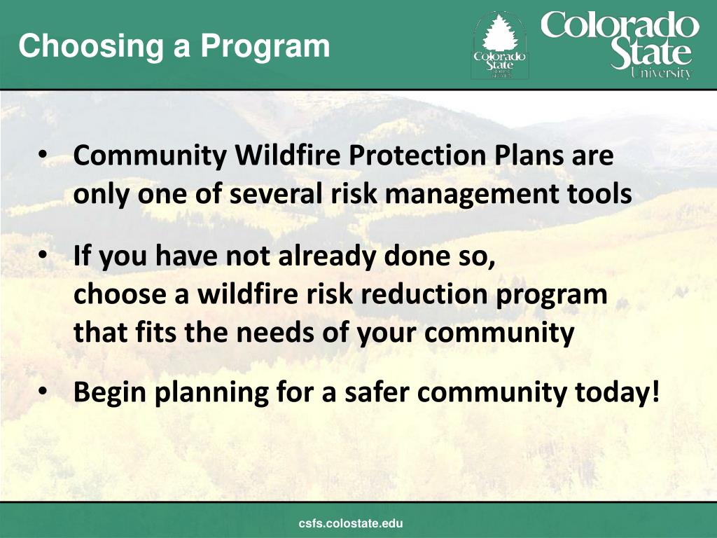 PPT - Community Wildfire Protection Plans Pikes Peak Wildfire ...