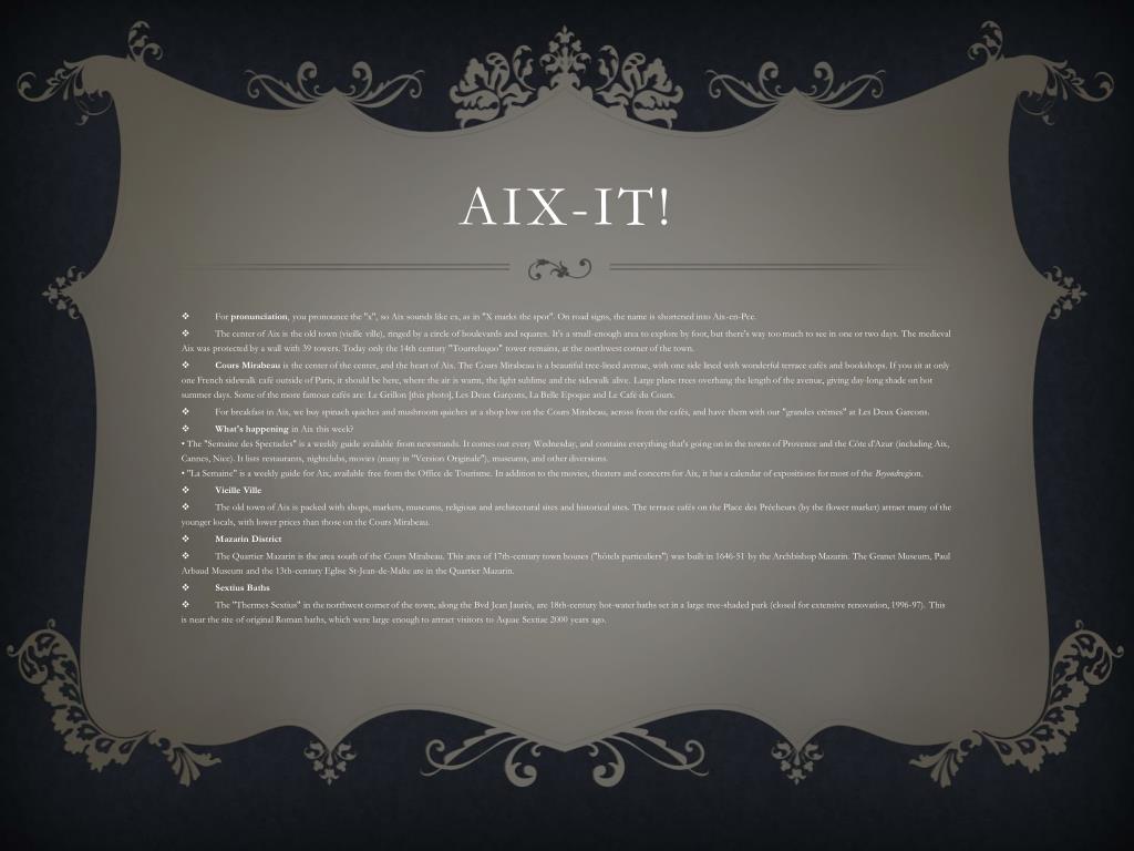 PPT - Aix-En-Provence, les Provençal villages et Saint- Rémy PowerPoint ...