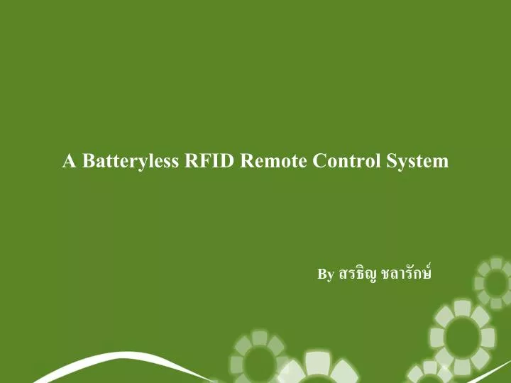 PPT - A Batteryless RFID Remote Control System PowerPoint Presentation ...