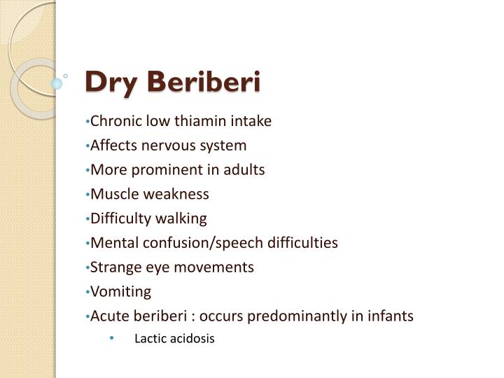 PPT - Thiamin (Vitamin B1): Beriberi PowerPoint Presentation - ID:2133324