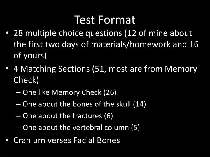 PPT - Test Format PowerPoint Presentation, free download - ID:2133567