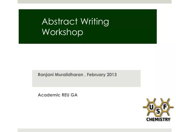 PPT - Abstract Writing Workshop PowerPoint Presentation, free download ...