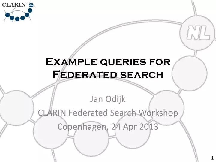 PPT - Example queries for Federated search PowerPoint Presentation ...