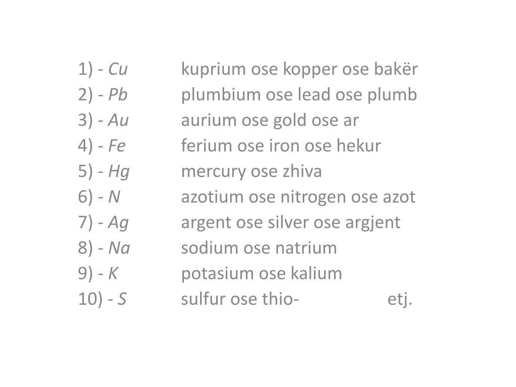PPT - EMËRTIMI I KOMPONIMEVE KIMIKE INORGANIKE PowerPoint Presentation ...