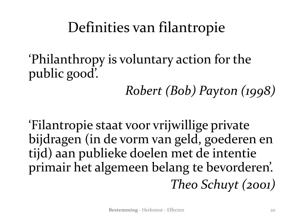 PPT - De maatschappelijke betekenis van filantropie PowerPoint ...