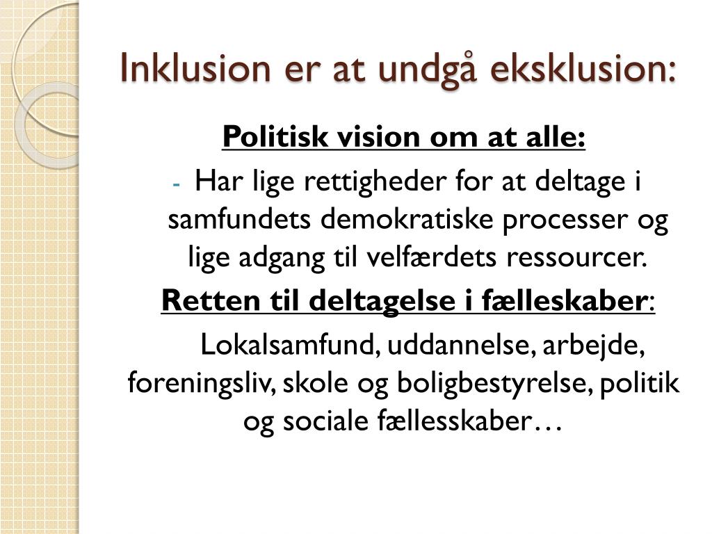 PPT - UGE 18: Inklusion v/Elisabeth Folker PowerPoint Presentation ...