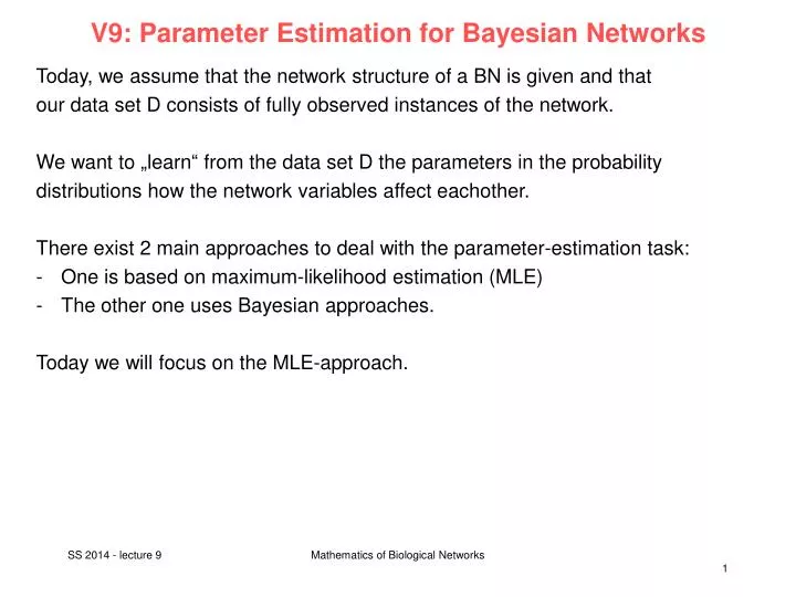 PPT - V9: Parameter Estimation for Bayesian Networks PowerPoint ... PPT - V9: Parameter Estimation for Bayesian Networks PowerPoint ...