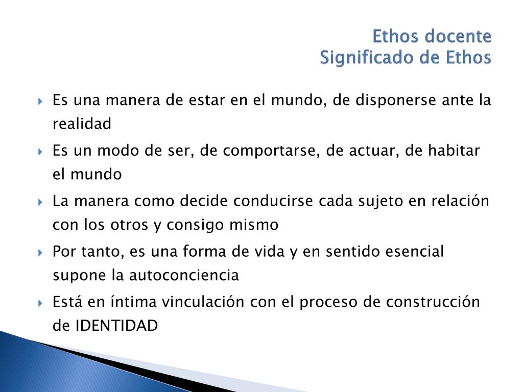 PPT - Ethos docente. Hacia una Definición Mtra. Ana María del Pilar ...
