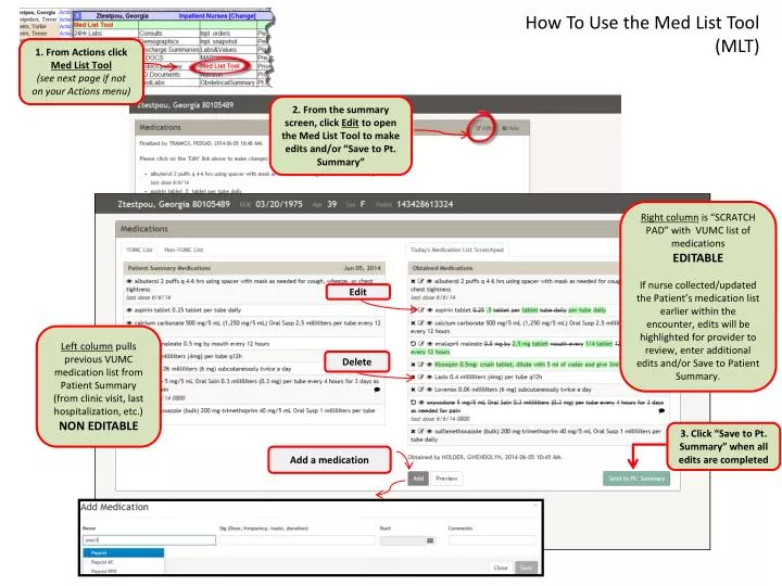 PPT - How To Use the Med List Tool (MLT) PowerPoint Presentation, free ...