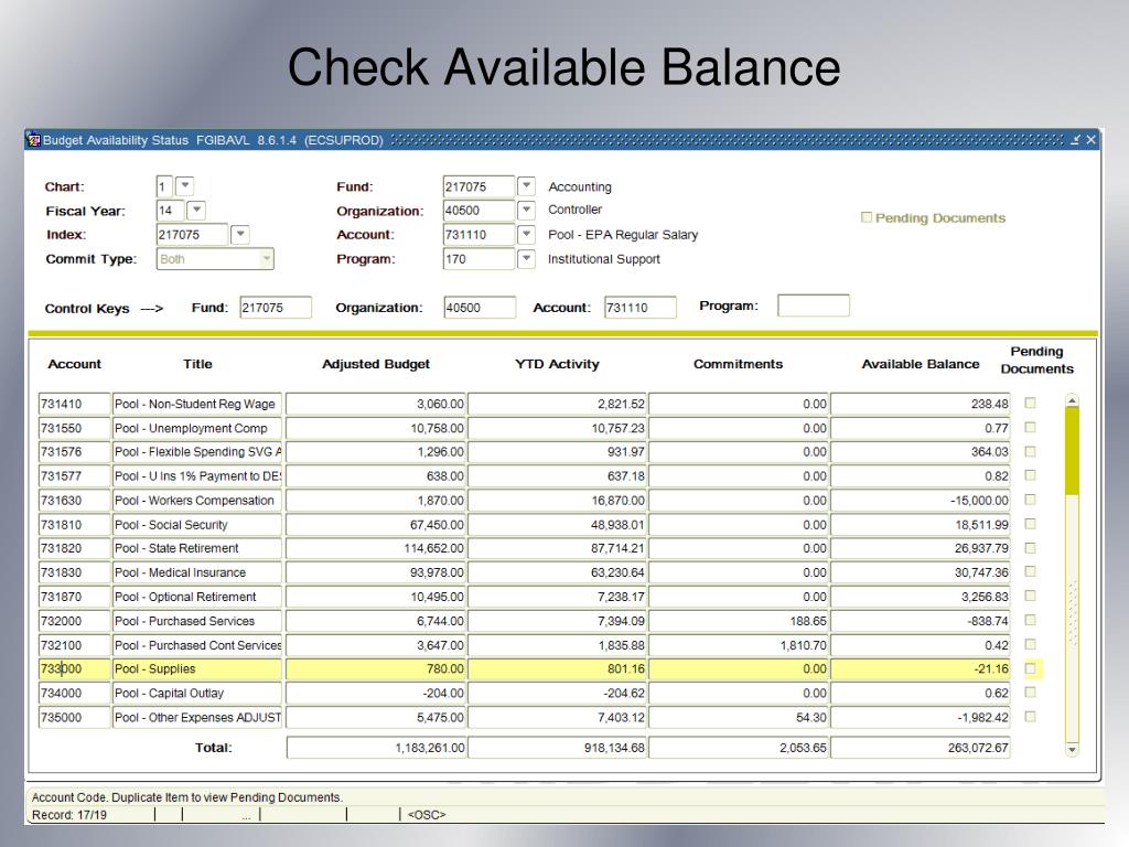 PPT - Elizabeth City State University Banner Finance PowerPoint ...