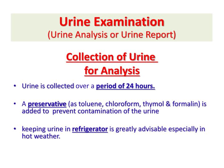 PPT - Urine Examination (Urine Analysis or Urine Report) PowerPoint ...