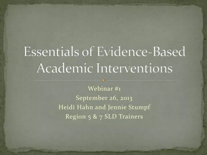 PPT - Essentials of Evidence-Based Academic Interventions PowerPoint ...