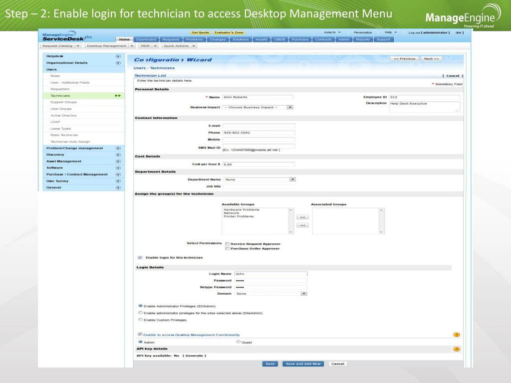 PPT - Part - II Integration & Benefits Desktop Central + ServiceDesk ...