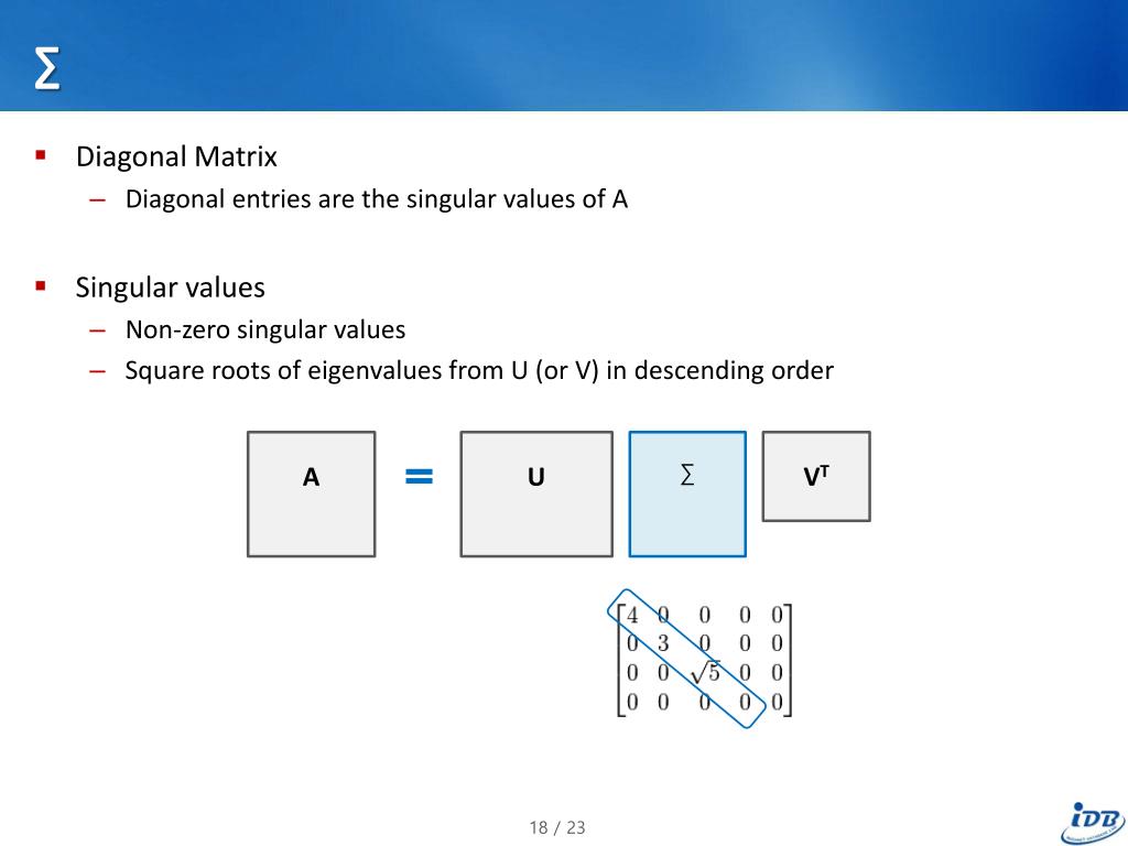 Ppt Calculating The Singular Values And Pseudo Inverse Of A Matrix