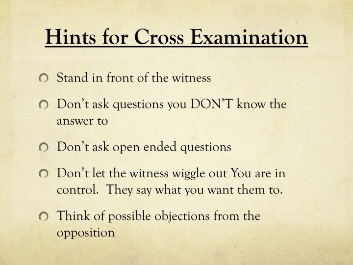 PPT - Direct and Cross Examination PowerPoint Presentation - ID:2140486