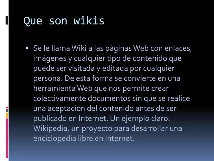 PPT - Que son wikis PowerPoint Presentation, free download - ID:2140516