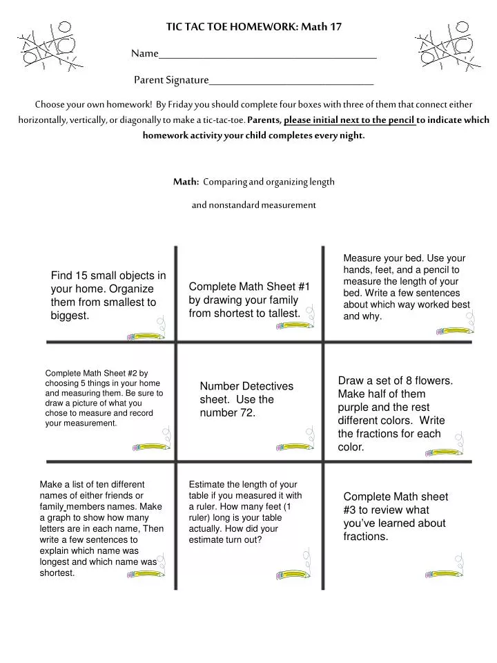 PPT - TIC TAC TOE HOMEWORK: Math 17 Name ...