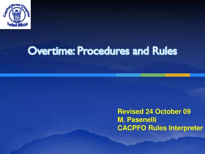 PPT - Overtime: Procedures and Rules PowerPoint Presentation, free ...