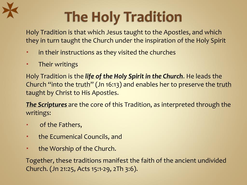 PPT - Church Tradition “For I received from the Lord that which I also ...