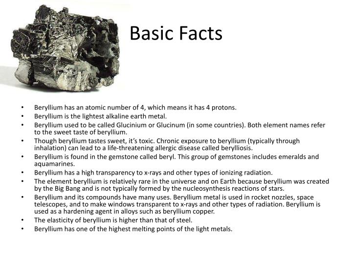 PPT - Beryllium PowerPoint Presentation - ID:2143058