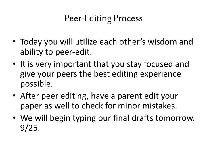 PPT - Peer-Editing Process PowerPoint Presentation, free download - ID ...