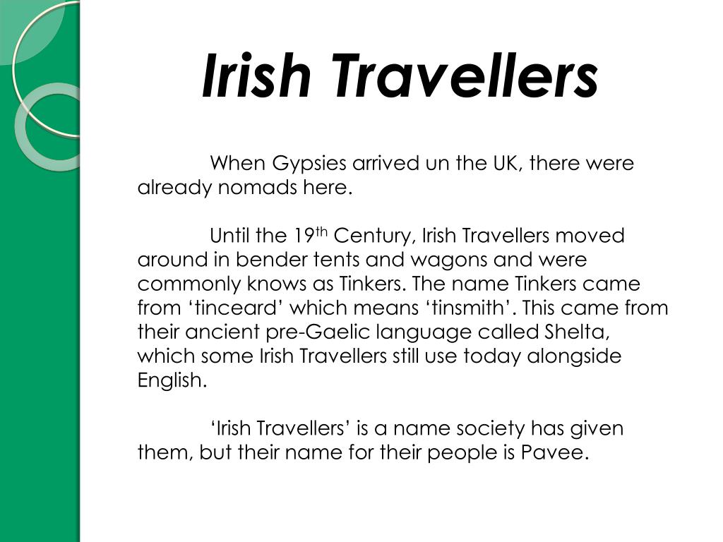 PPT - National minorities in Ireland : Gypsies and Irish Travellers ...