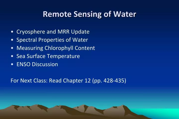 PPT - Remote Sensing of Water PowerPoint Presentation, free download ...