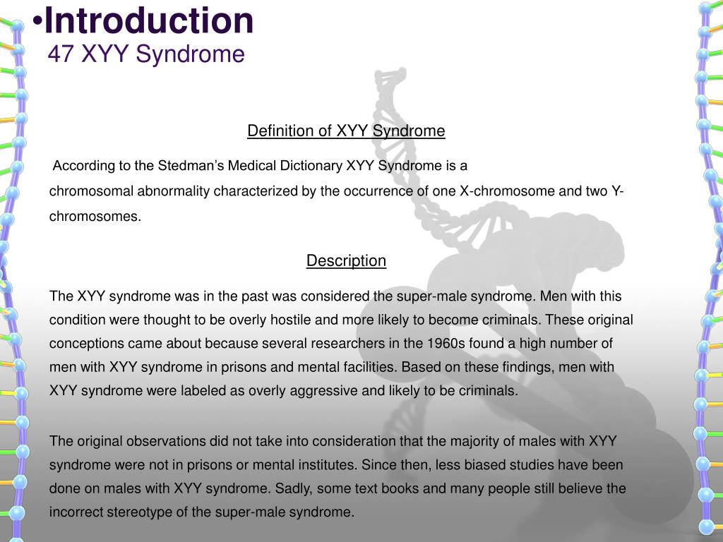 PPT 47 XYY Syndrome PowerPoint Presentation Free Download ID 2144859