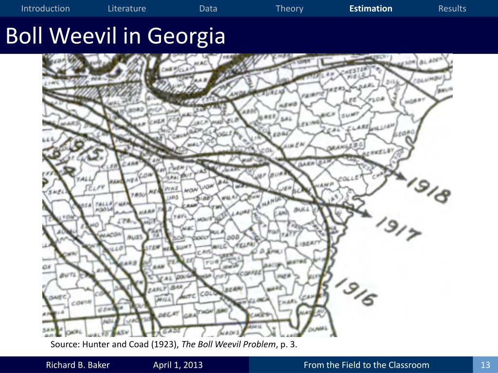 PPT - From the Field to the Classroom: The Boll Weevil’s Impact on ...