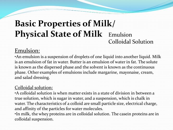 PPT - Properties of Milk PowerPoint Presentation - ID:2145831