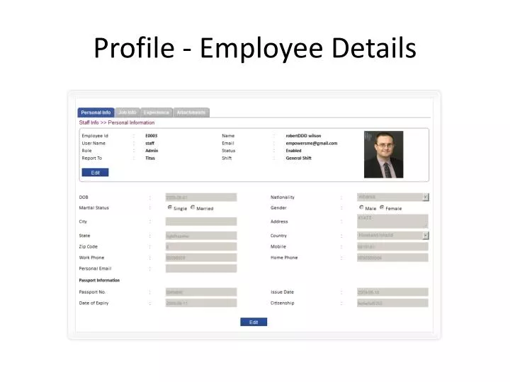PPT - Profile - Employee Details PowerPoint Presentation, free download ...
