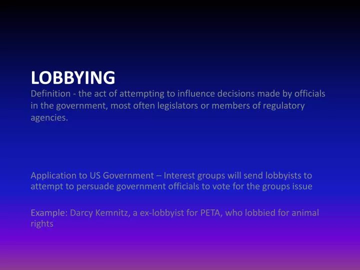 PPT - Lobbying PowerPoint Presentation, free download - ID:2146816