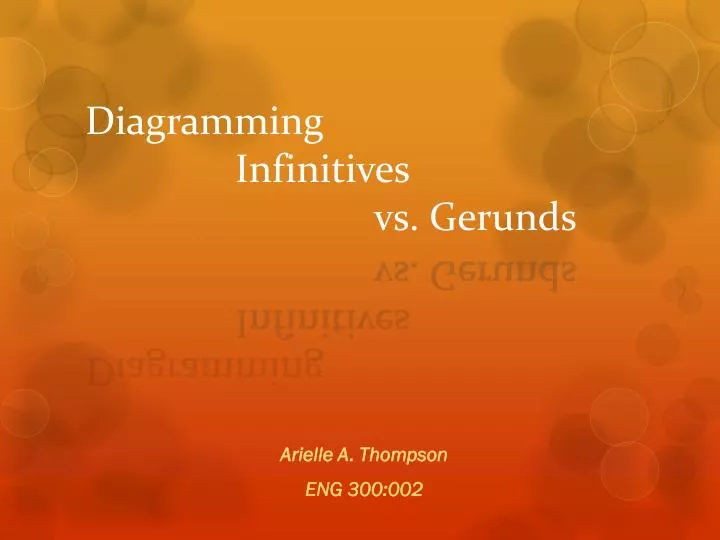 Diagramming Infinitives