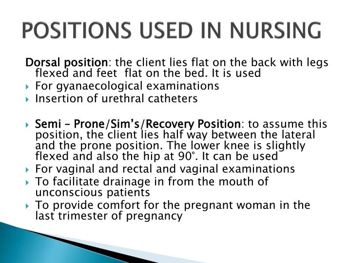 PPT - POSITIONS USED IN NURSING PATIENTS/CLIENTS PowerPoint ...