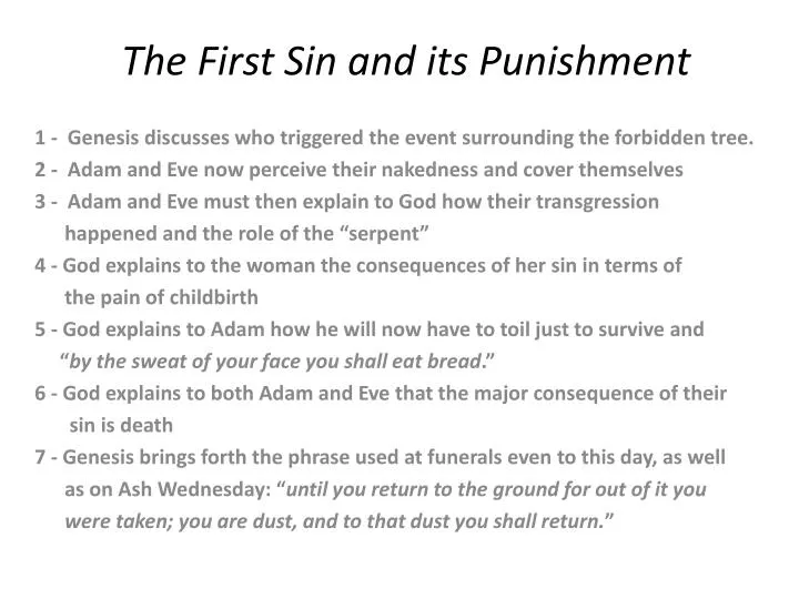 PPT - The First Sin and its Punishment PowerPoint Presentation, free ...