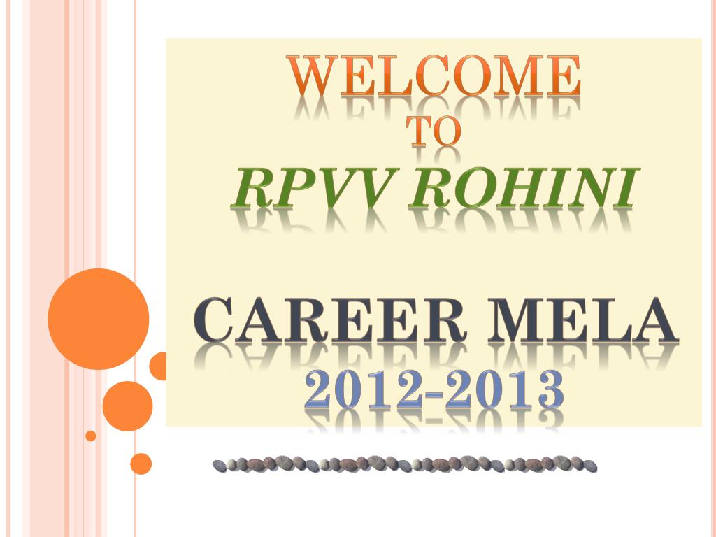 PPT - Welcome To Rpvv rohini Career mela 2012-2013 PowerPoint ...