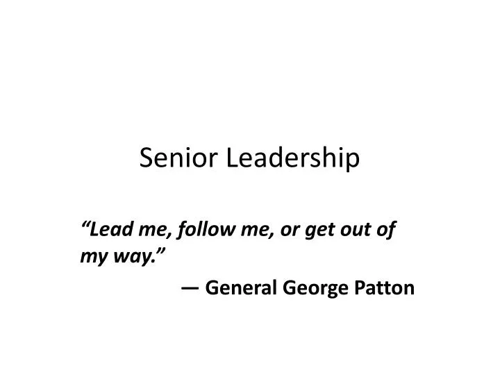 PPT - Senior Leadership PowerPoint Presentation, free download - ID:2148026